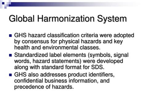 Ppt Global Harmonization System Impact On Oshas Hazard