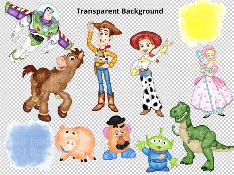 Toy Story Watercolor Clipart Cartoon Characters Png Digital Download