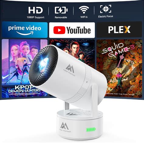 270°mountbattery Poweredbuilt In Apps Projector With