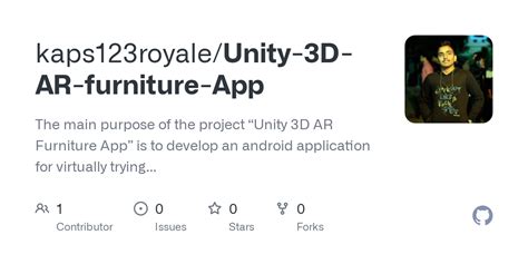 Github Kaps123royaleunity 3d Ar Furniture App The Main Purpose Of