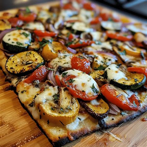 Ultimate Delicious Crispy Roasted Veggie Flatbread Pizza