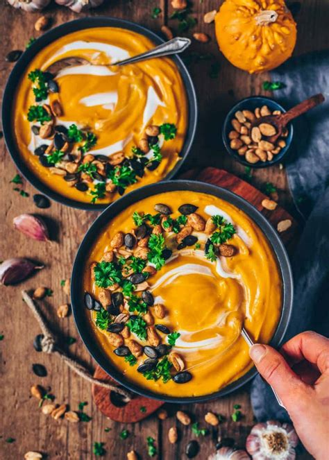 Roasted Pumpkin Soup Creamy Vegan Recipe Bianca Zapatka Recipes