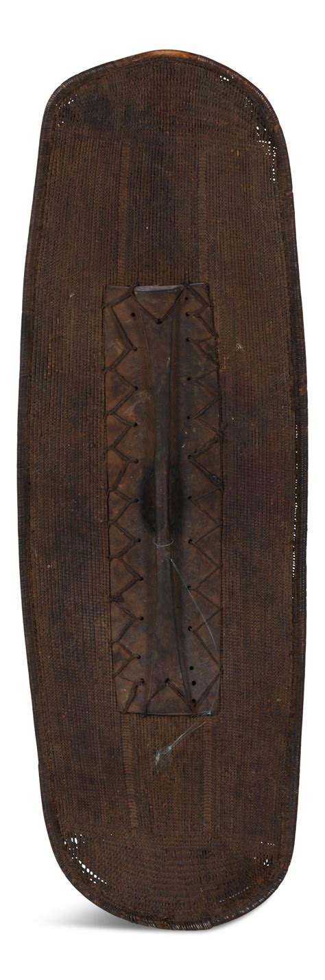 Lot Tall Oblong West Mono African Basketry Shield Democratic