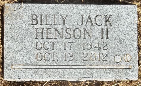 Billy Jack Henson Ii 1942 2012 Mémorial Find A Grave