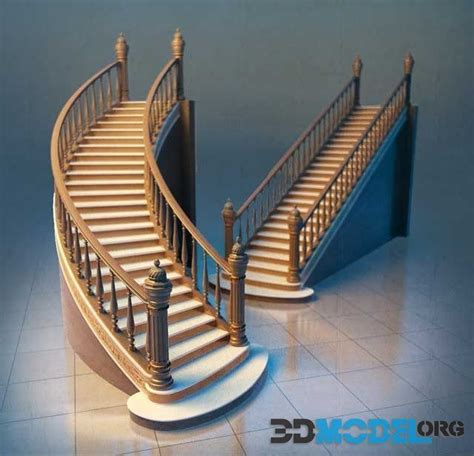 3d Model Staircase Classical Style