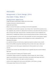 ITECH 3001 Assignment 1 Docx ITECH3001 Assignment 1 Form Design 15