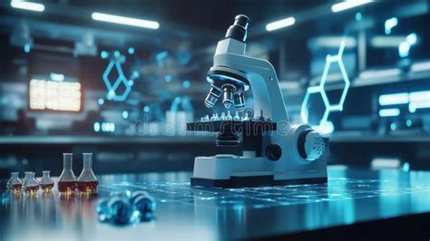 Cutting Edge Research Cutting Edge Scientific Experiments At A Modern Lab With A Microscope
