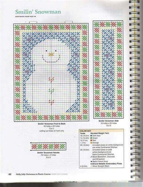 Snowman Tbag 22 Plastic Canvas Patterns Plastic Canvas Crafts
