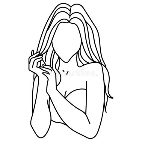 Illustration Vectorielle Féminine Sensuelle Ligne Illustration De