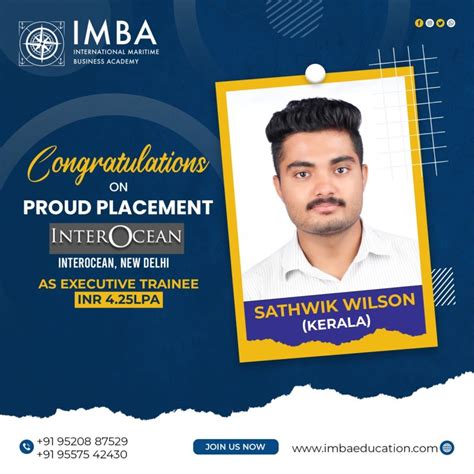 International Maritime Business Academy Imba On Linkedin Imba Placementsuccess