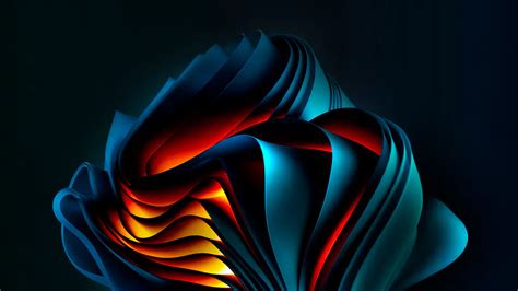 Обрезать вручную обои Windows 11 Цветастый Amoled Свечение в