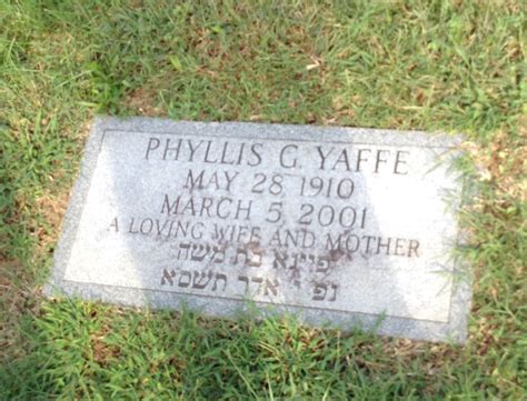 Phyllis Fannie Greenberg Yaffe 1910 2001 Find A Grave Memorial