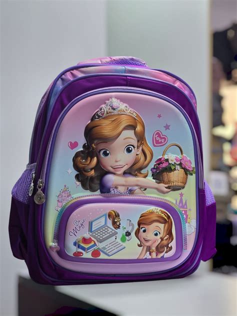 Sofia The First Large Capacity Girls School Bag With Water Bottle
