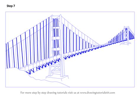 How To Draw The Golden Gate Bridge Bridges Step By Step