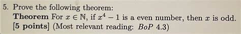 Solved Prove The Following Theorem Theorem For XinN If X Chegg Com
