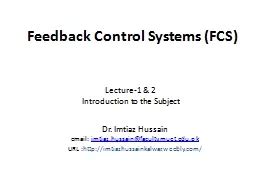 PPT Feedback Control Systems PowerPoint Presentation