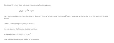 Solved Consider A M Long Chain With Linear Mass Density Chegg