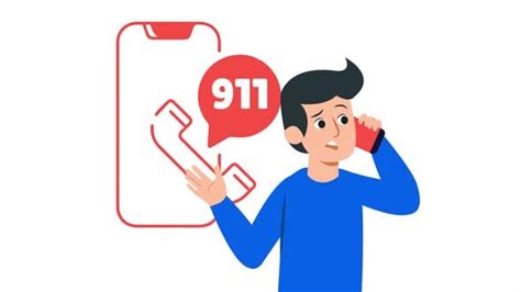 Man Making Emergency Call 911 On Phone Animation Backgrounds Motion