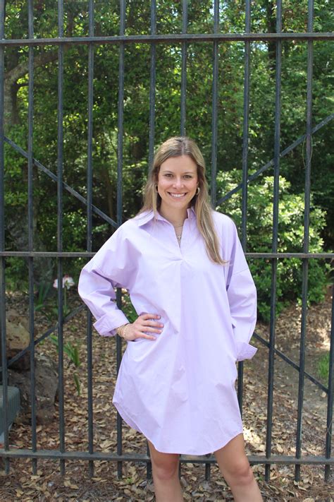 Caryn Lawn Preppy Star Dress Lavender With Blue Star Wiregrass Designs