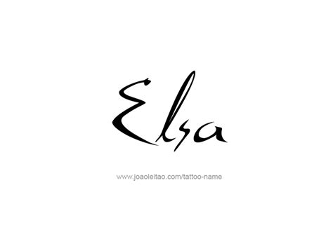 Elsa Name Tattoo Designs