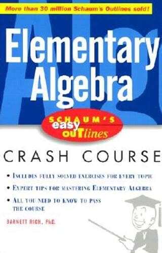 Schaums Easy Outline Of Elementary Algebra By Barnett Rich Used