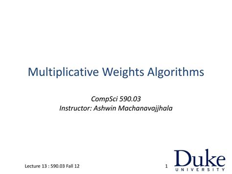 Ppt Multiplicative Weights Algorithms Powerpoint Presentation Free