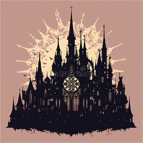 Gothic Castle Silhouette Elegant Design For Your Brand Stock