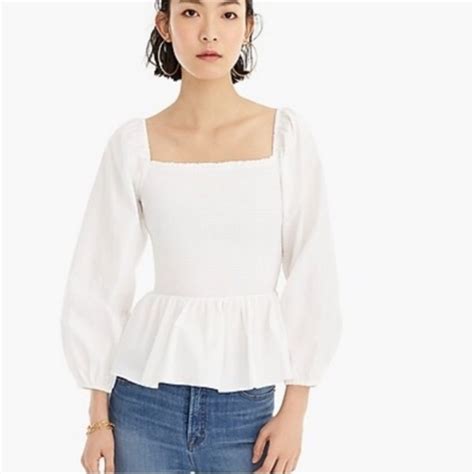 J Crew Tops Jcrew Smocked Top Poshmark