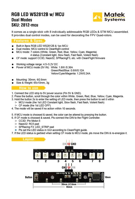 Matek Ws2812b Rgb Led Bar With Mcu Matek Ws2812b Rgb Led Bar With Mcu