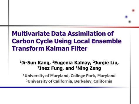 Multivariate Data Assimilation Of Carbon Cycle Using Local Ensemble