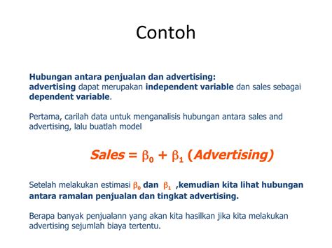 Analisis Regresi Adalah Suatu Cara Statistik Untuk Melakukan Estimasi Perkiraan Mengenai