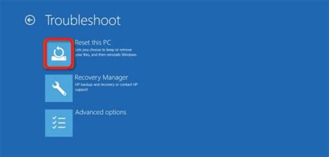 Options To Factory Reset A Hp Laptop Windows