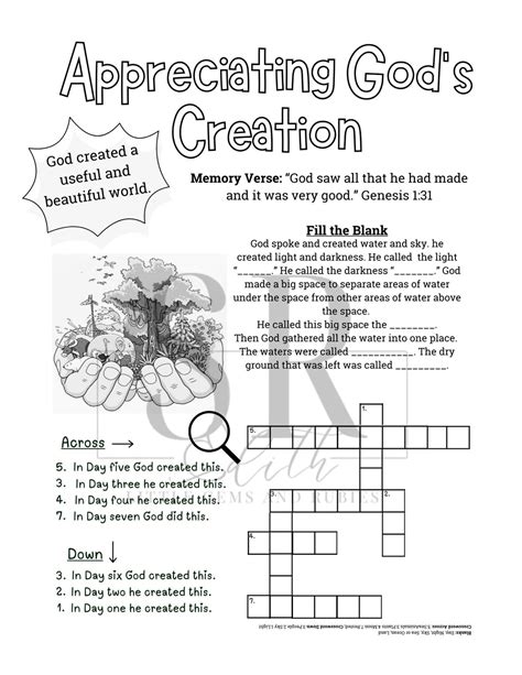 Gods Creation Worksheet Christian Sunday School Activity Digital