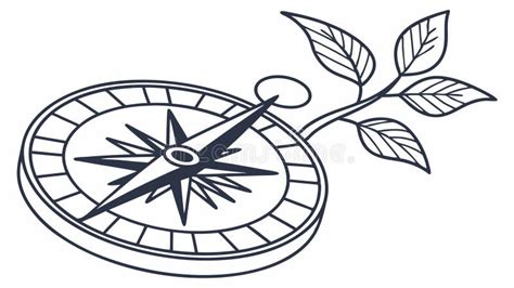 Compass On Leaf Eco Navigation Green Journey Direction Vector
