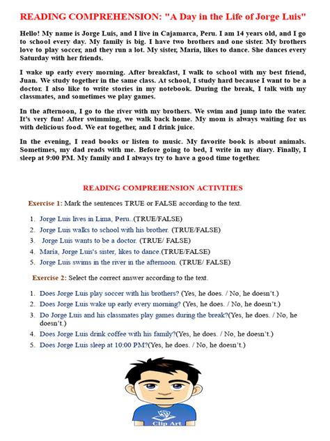 Reading Comprehension Present Simple And Continuous Pdf