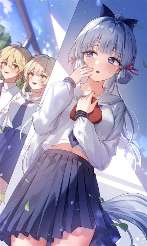 原神神里绫华荧空旅行者 画师：daji 花瓣网