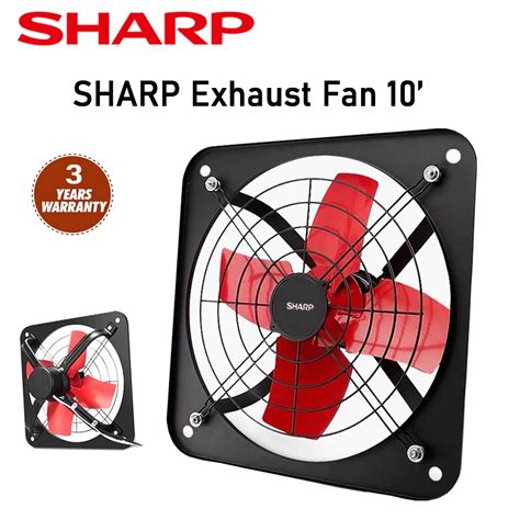 Sharp Exhaust Fan 10 Inch Wall Type Light Duty Industrial Exhaust Fan