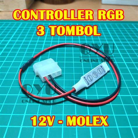 Jual Led Controller Rgb 4 Pin 12v 3 Tombol Molex Shopee Indonesia