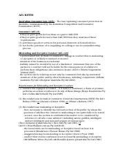 ACL Notes ACL NOTES Australian Consumer Law ACL The Law Regulating Consumer Protection In