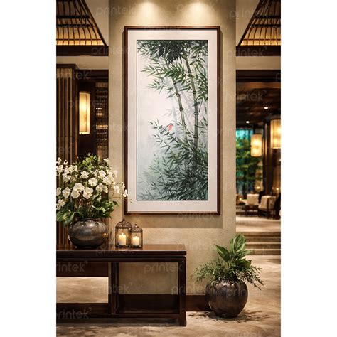 Tranh Chim Và Cây Tre đã Có Khung St0694 Printek