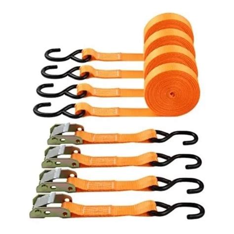 Kit 4 Peças Cinta Catraca 25 Mm X 450 Mt Catraca Amarração De Cargas