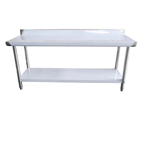 Industrial Stainless Steel Sorting Table With Rear Splash Board Kitchen Equipment And Catering
