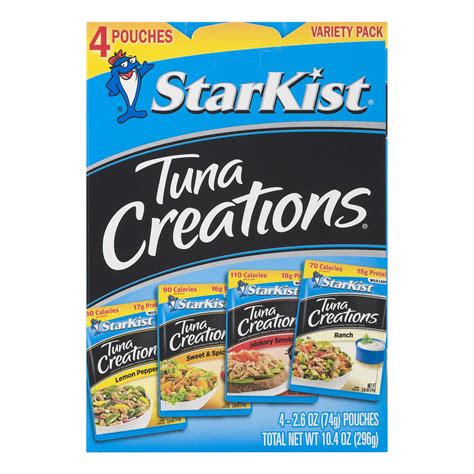 Starkist Tuna Creations Variety Pack 4 Single Serve Pouches 26 Oz