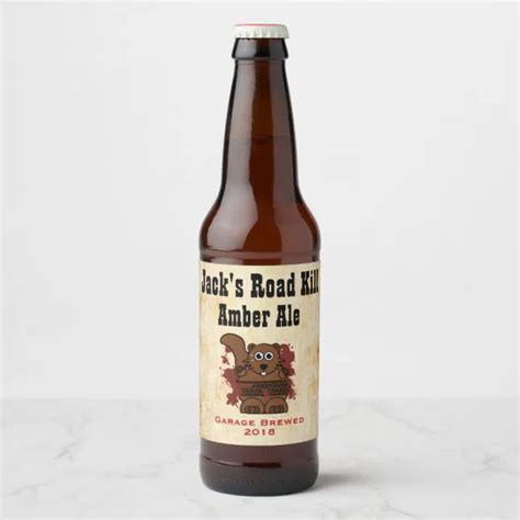 Road Kill Custom Beer Label Zazzle