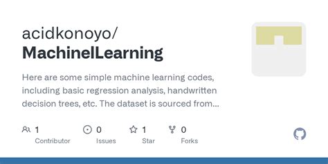 Github Acidkonoyomachinellearning Here Are Some Simple Machine