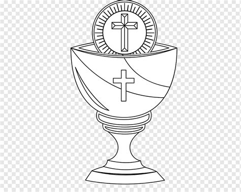 Holy Grail Icon Sign Black White 3d Cup Host Outline Png Pngwing