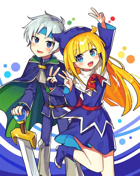 Safebooru 1boy 1girl Absurdres Armor Blonde Hair Blue Eyes Blue