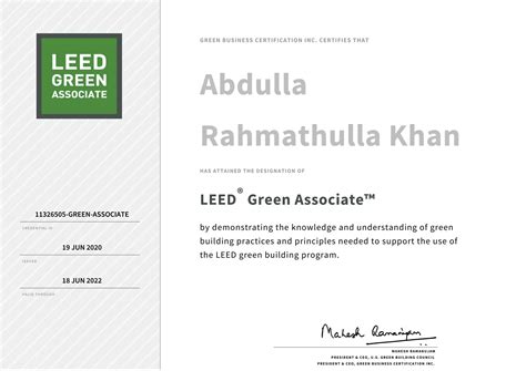 Leed Green Associate Certificate Pdf