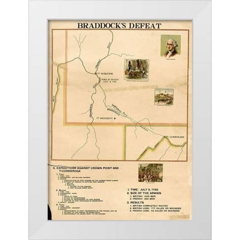 Vintage Maps 11x14 White Modern Wood Framed Museum Art Print Titled