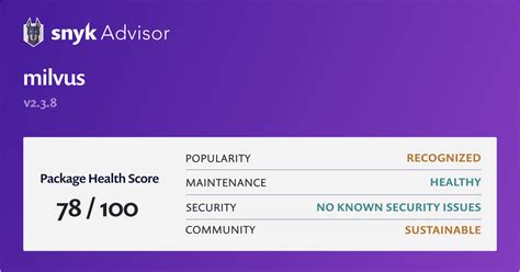 Milvus Python Package Health Analysis Snyk